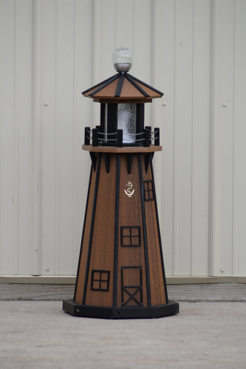 39" Octagon, Solar and Electric Powered Poly, Lawn Lighthouse, Mahogan ...