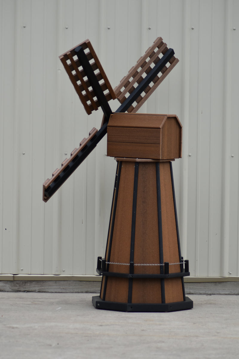 5 ft. Octagon Poly Dutch Windmill Antique Mahogany/Black "Wood Looking ...