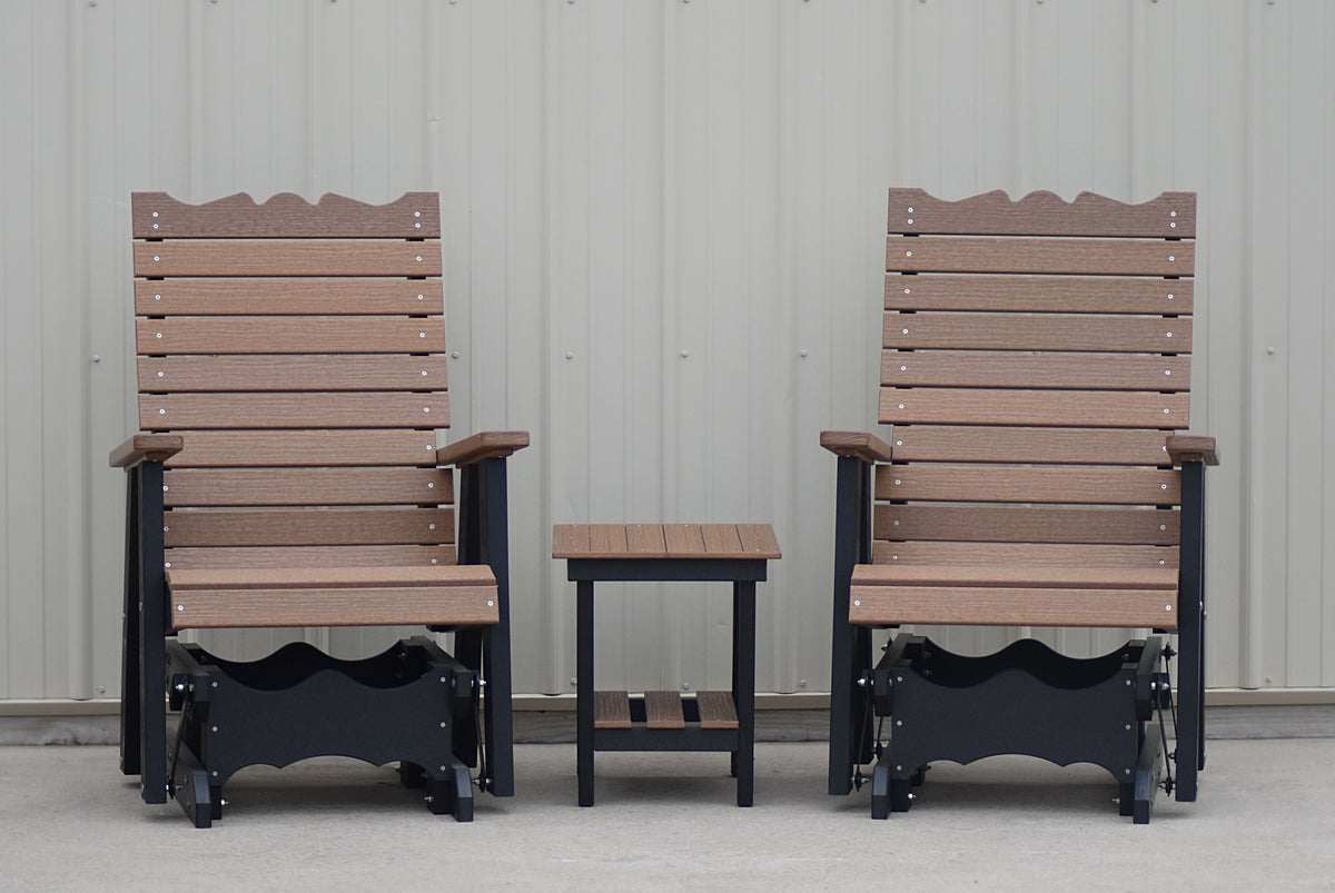 Poly Lumbar Support Straight Back Glider Rocker set, 2-Glider Rockers ...