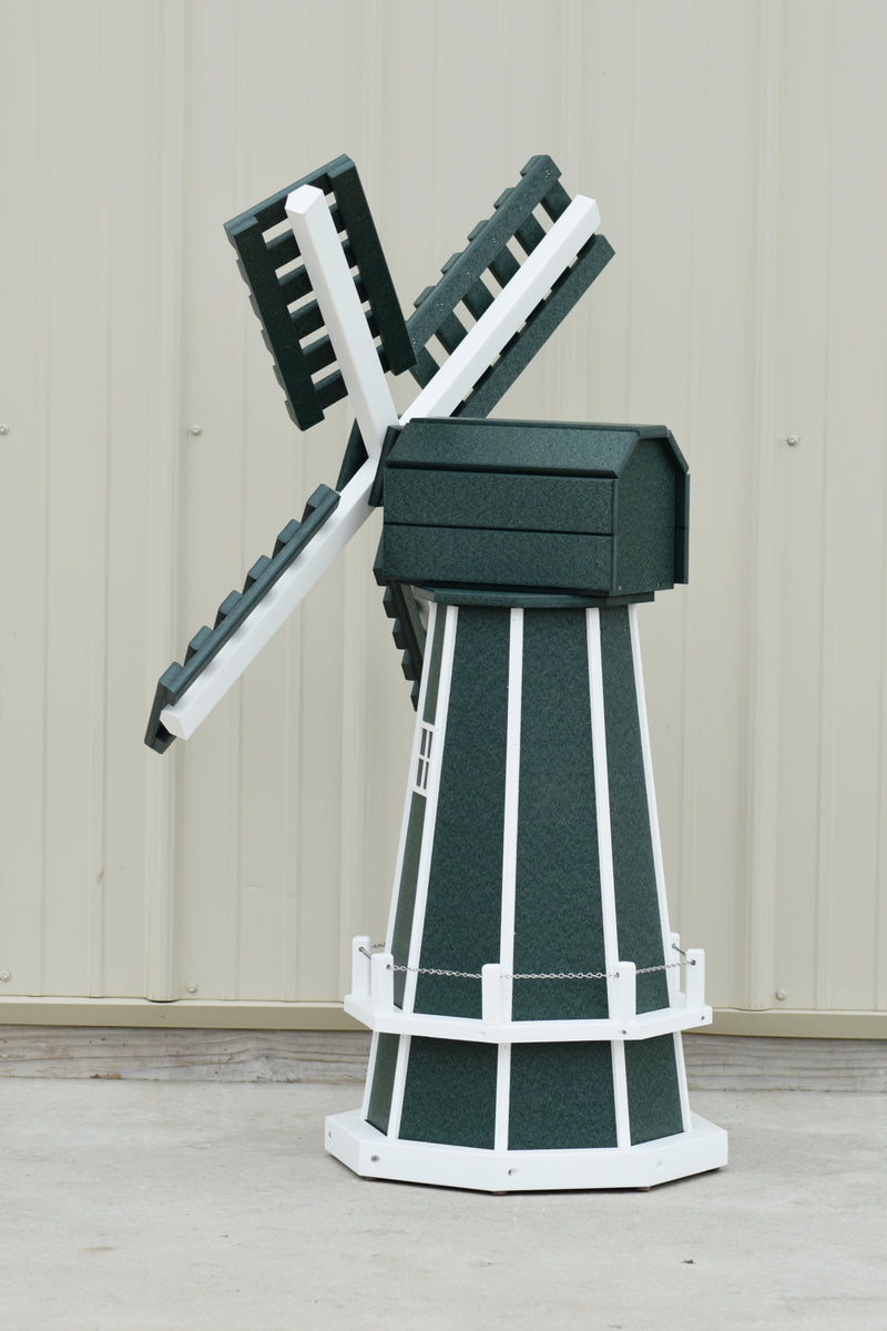 46" Octagon Poly Dutch Windmill, Green/white trim – NMW Crafts
