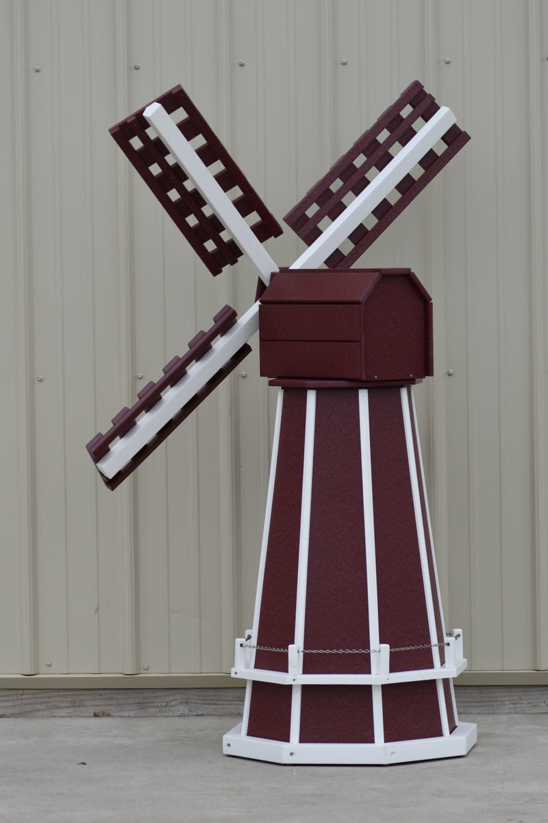 5 ft. Octagon Poly Dutch Windmill (Cherry/white trim) – NMW Crafts
