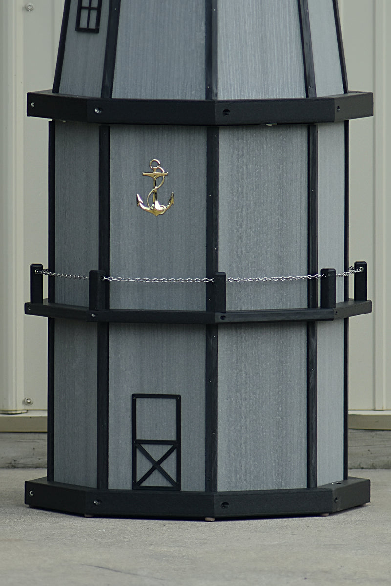 6 ft. Octagon Solar and Electric Powered Poly Lighthouse Driftwood Gra ...