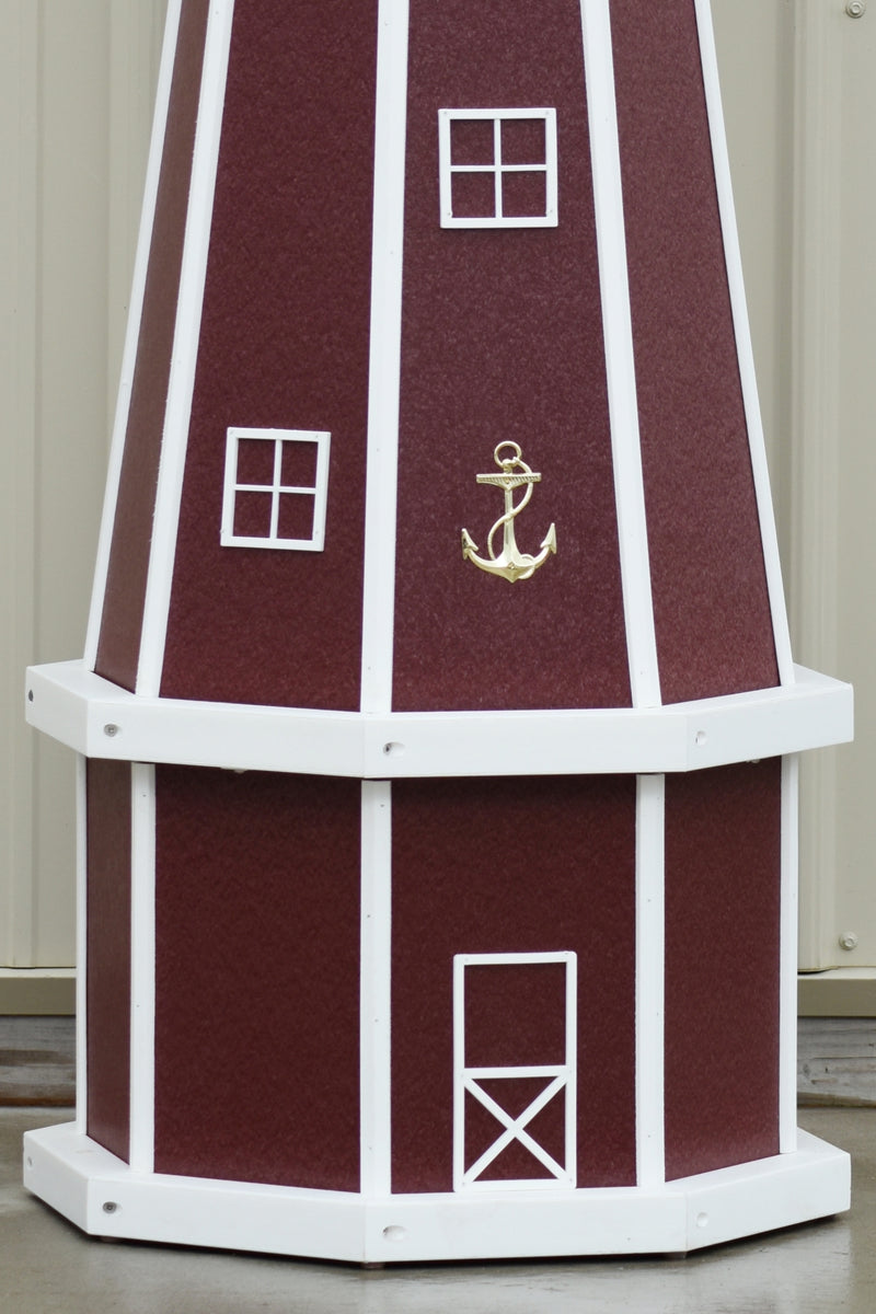 5 ft. Octagon Solar and Electric Powered Poly Lighthouses Cherry with ...